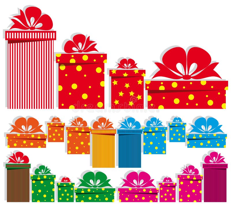 Set of gift boxes stock vector. Illustration of size, post - 7999376