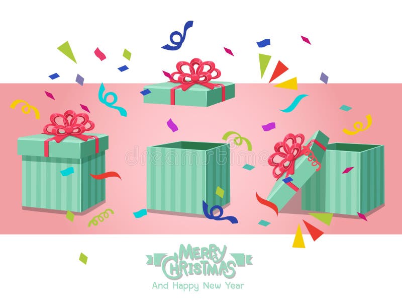 Set Gift Boxes. Concept Cartoon of Different Present Boxes. Christmas ...