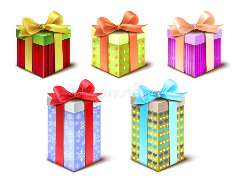 Set of Gift Boxes stock vector. Illustration of holiday - 62153142