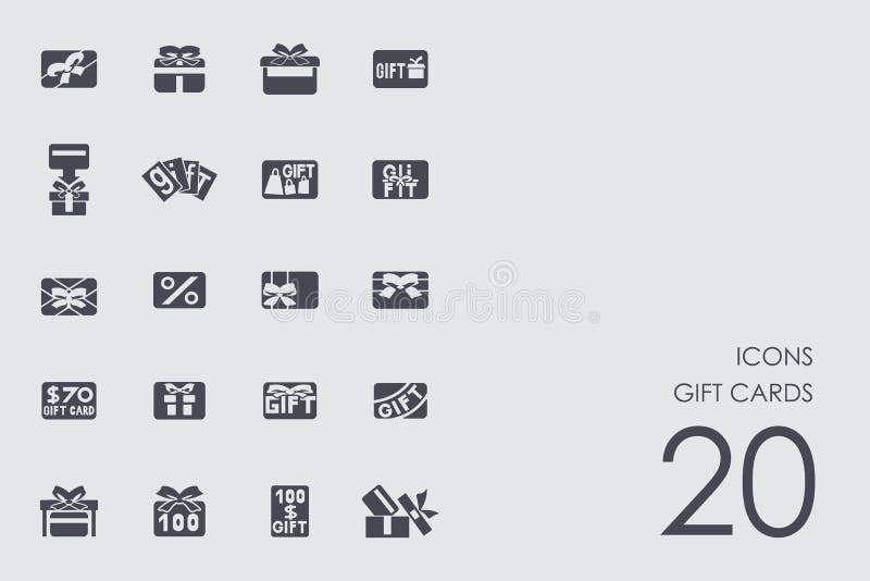 Set of gift cards icons stock vector. Illustration of contour - 78778922