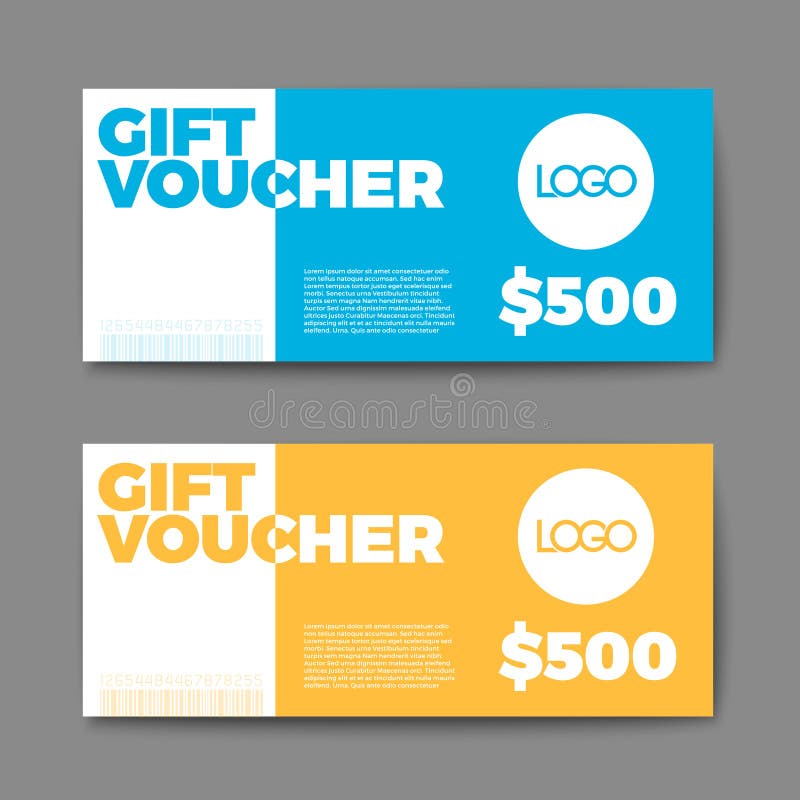 Set of Gift (discount) Voucher Cards Stock Illustration - Illustration ...