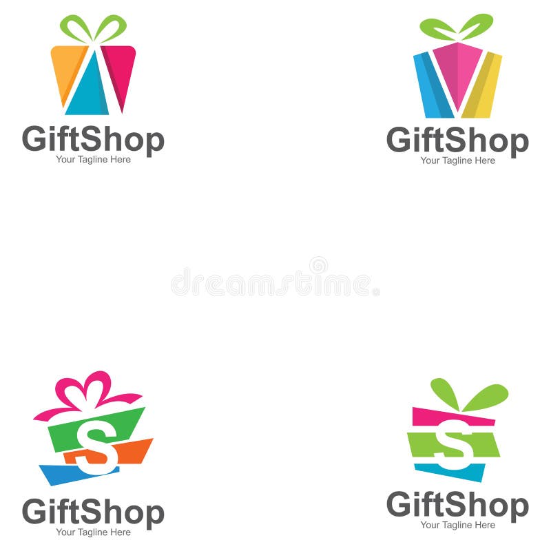 Set of Gift Shop Logo Symbol Template Design Vector, Emblem, Design ...