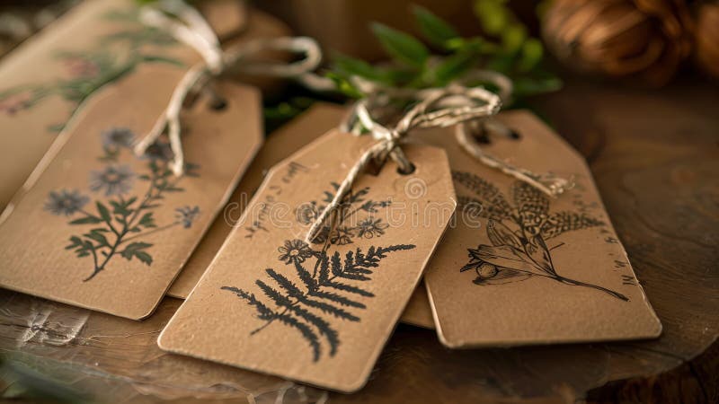 A Set of Gift Tags Made from Upcycled Cereal Boxes Decorated with ...