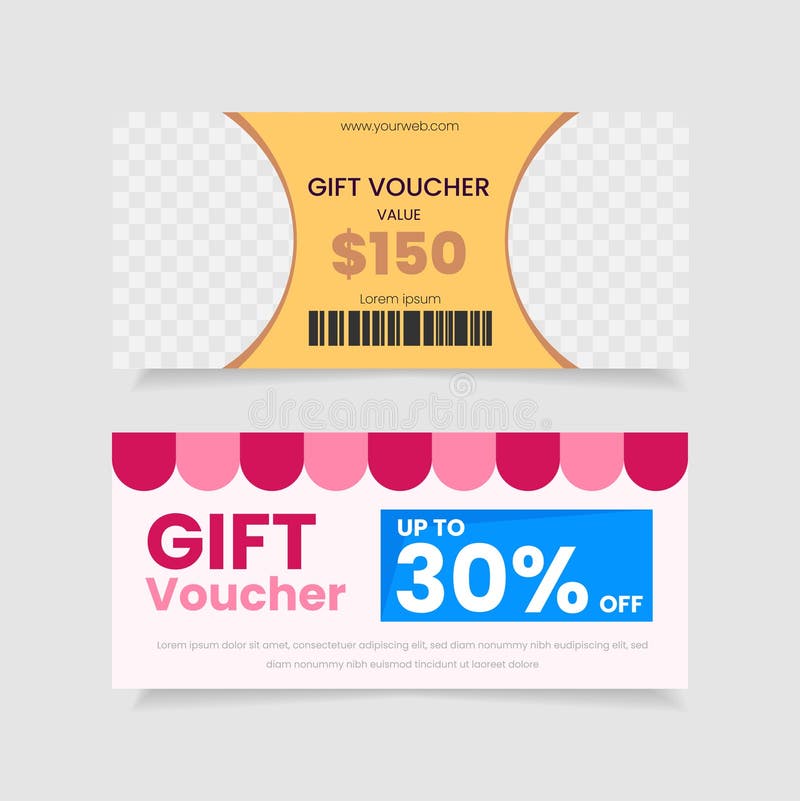 Set of Gift Voucher Coupon Template Stock Vector - Illustration of ...