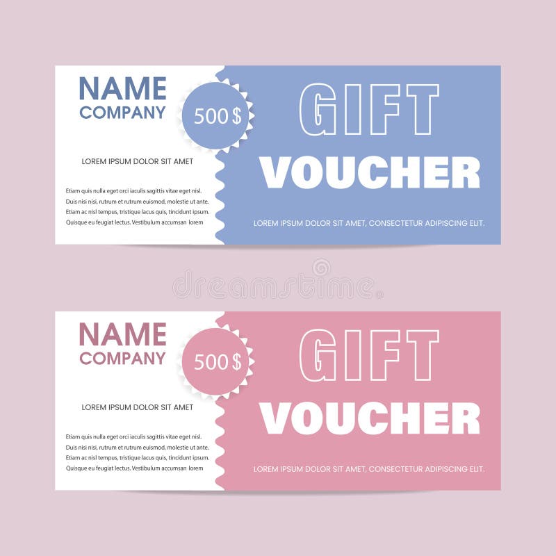 A Set of Gift Vouchers in a Minimalist Style. Gift Coupon, Template ...