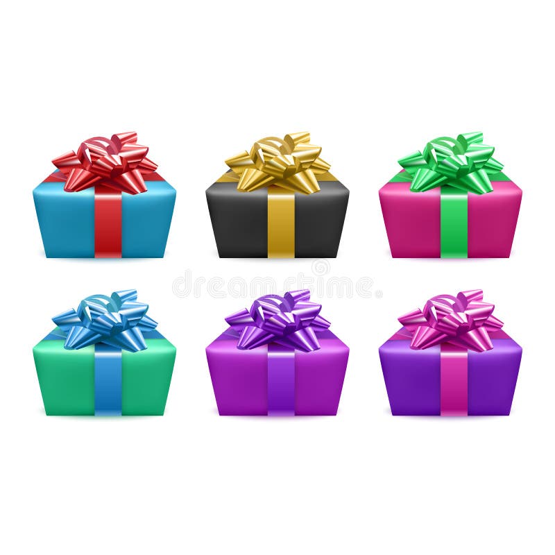 Set of Gifts Box. Collection Realistic Gift Presents View Top Stock ...