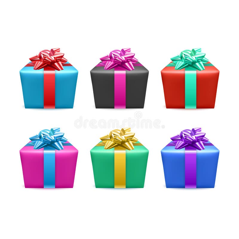 Set of Gifts Box. Collection Realistic Gift Presents View Top Stock ...