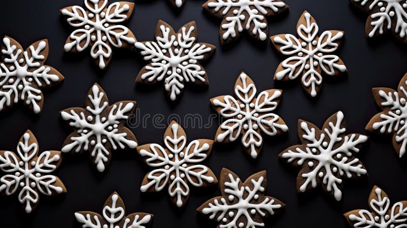 A Set of Gingerbread Cookies in Patterns on a Plain White Background ...