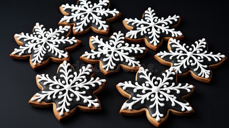 A Set of Gingerbread Cookies in Patterns on a Plain White Background ...