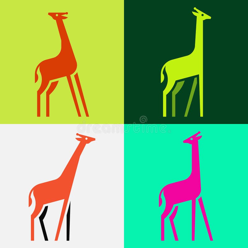 Set of Giraffe, Giraffe Logo Stock Vector - Illustration of icon ...