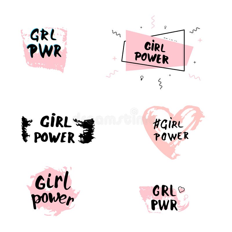 Girl Power Card. Vector Illustration. Stock Vector - Illustration of ...