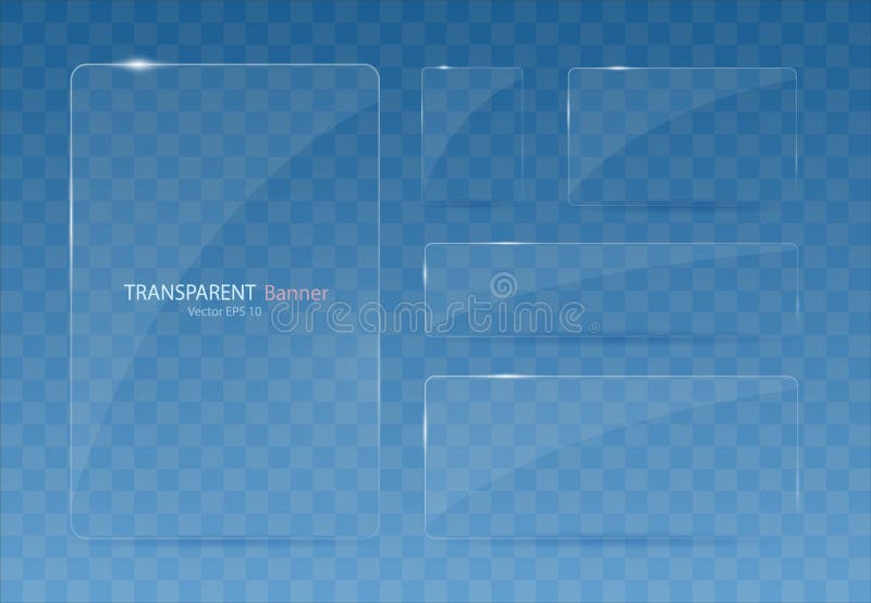A Set of Glass Banners on a Transparent Background. Transparent Banners ...