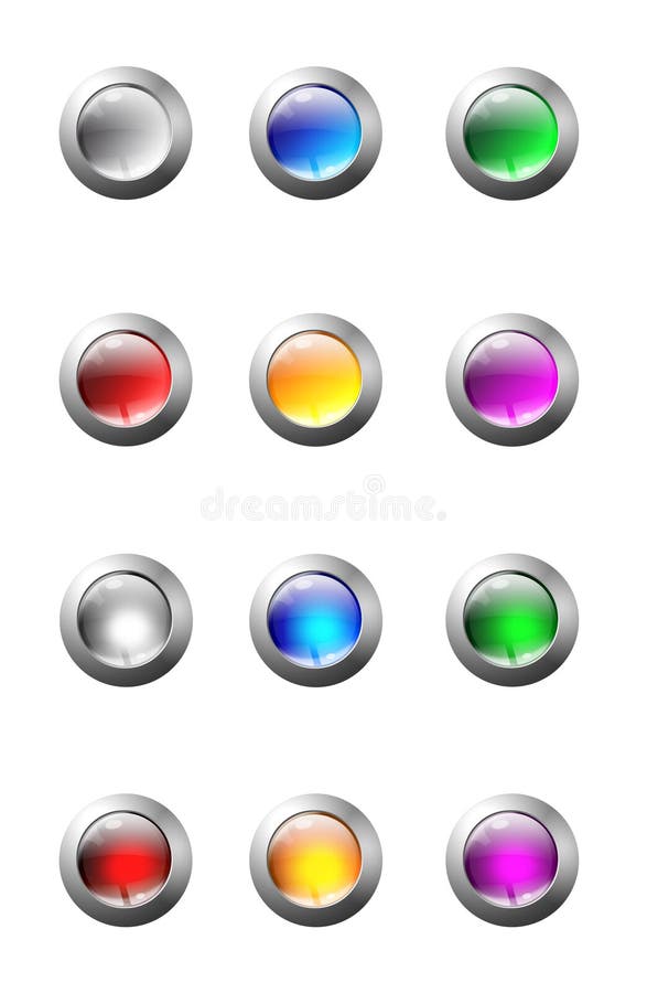 Set round glass buttons stock illustration. Illustration of dimensions ...