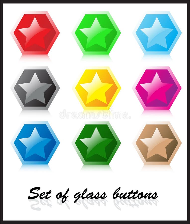 Set Of Glass Buttons Picture. Image: 5195875