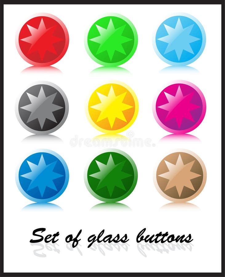 Big set of round buttons stock illustration. Illustration of shine ...