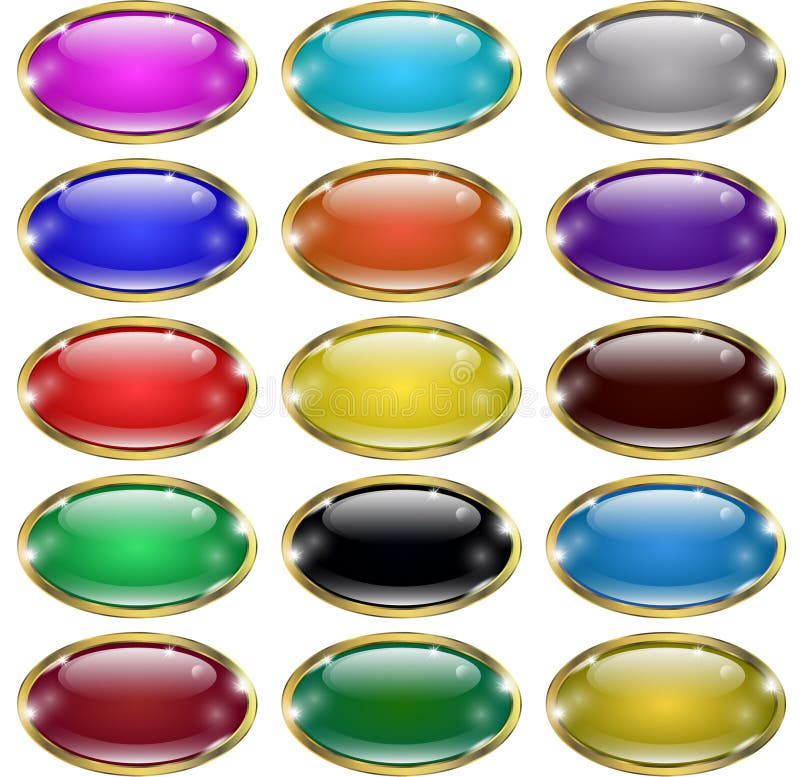 A set of glass buttons stock vector. Illustration of multimedia - 106408583