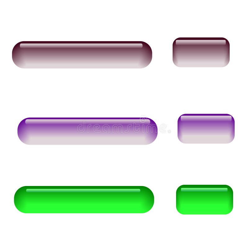 A Set of Glass Buttons of Three Colors. Stock Vector - Illustration of ...