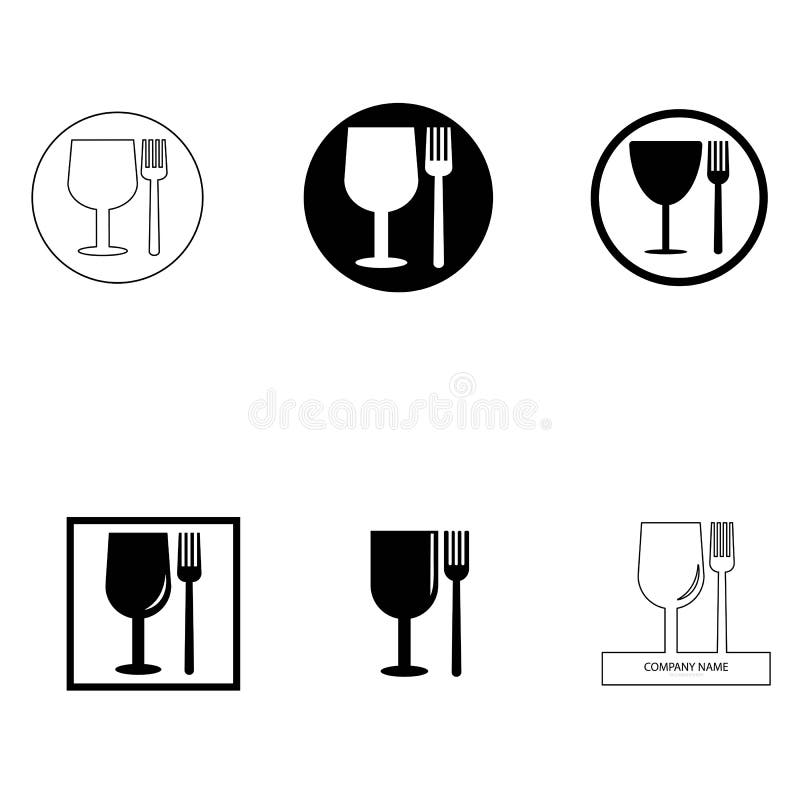 Glass and fork logo vector stock vector. Illustration of market - 180448446