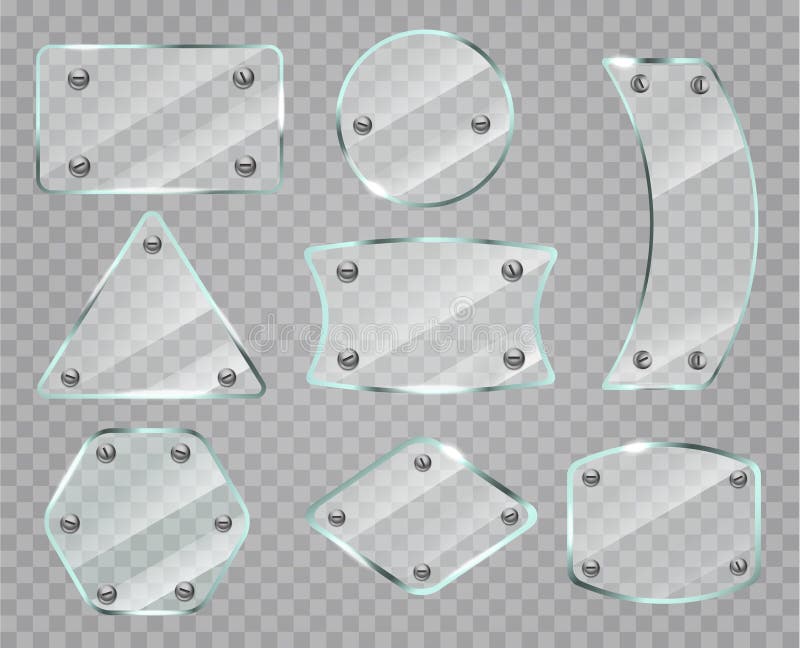 Set of Glass Plates. Vector Illustration Stock Vector - Illustration of ...