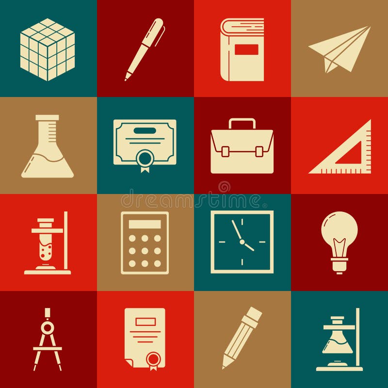 Set Glass Test Tube Flask on Fire, Light Bulb with Concept of Idea ...