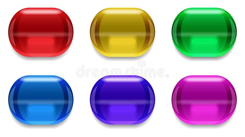 Set of Glass Vector Buttons Stock Vector - Illustration of element, model: 280333414