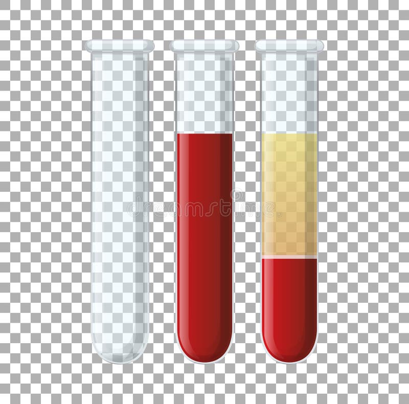 Set of Glass Viles with Blood Stock Vector - Illustration of white ...