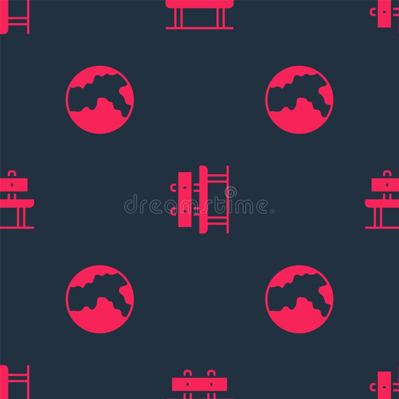 Set Global Economic Crisis and Bench on Seamless Pattern. Vector Stock ...
