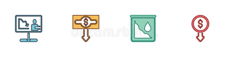 Set Dollar Rate Decrease, Prison Cell Door, Employee Dismissal, Pie Chart Infographic, Stop ...
