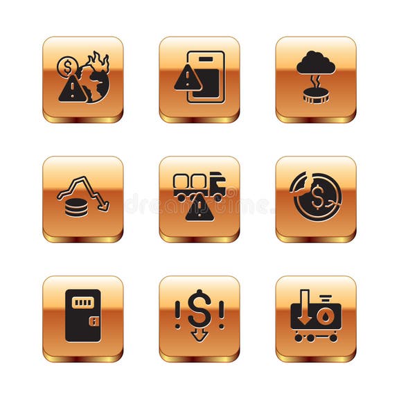 Set Global Economic Crisis, Prison Cell Door, Dollar Rate Decrease, Stop Delivery Cargo Truck ...