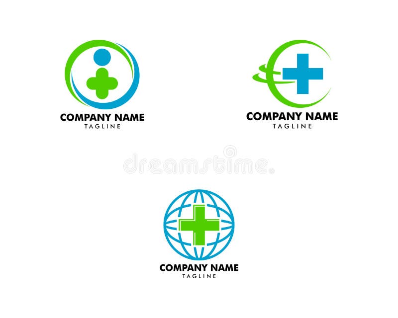 Set of Global Health Logo Design Concept Stock Vector - Illustration of ...