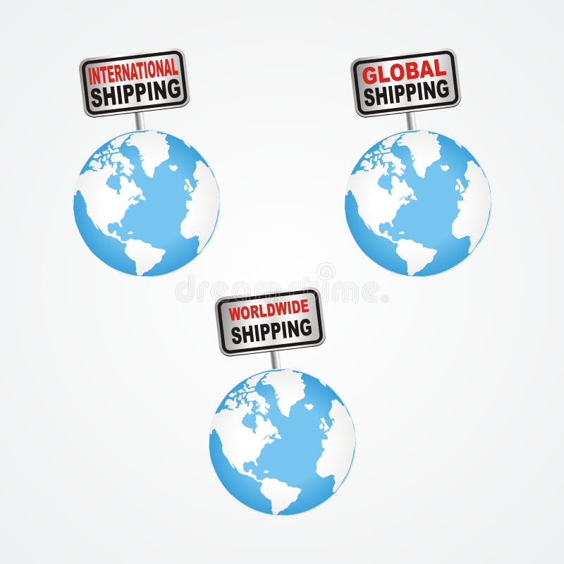 Set of Global, International, Worldwide Shipping Icon Stock ...