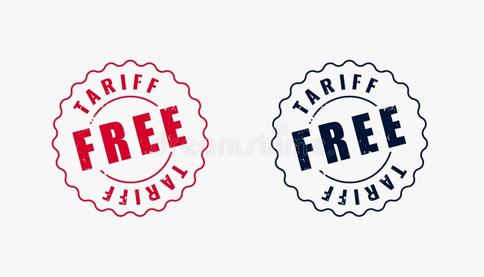 Set of Global Tariff Free Trade Stamp Design Stock Vector ...