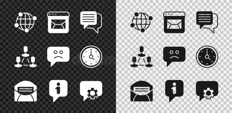 Set Global Technology, Mail and E-mail, Speech Bubble Chat, Information ... Set Global Technology, Mail and E-mail, Speech Bubble Chat, Information ...