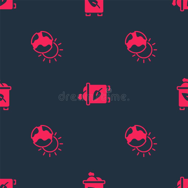 Set Global Warming and Recycle Bin with Recycle on Seamless Pattern ...