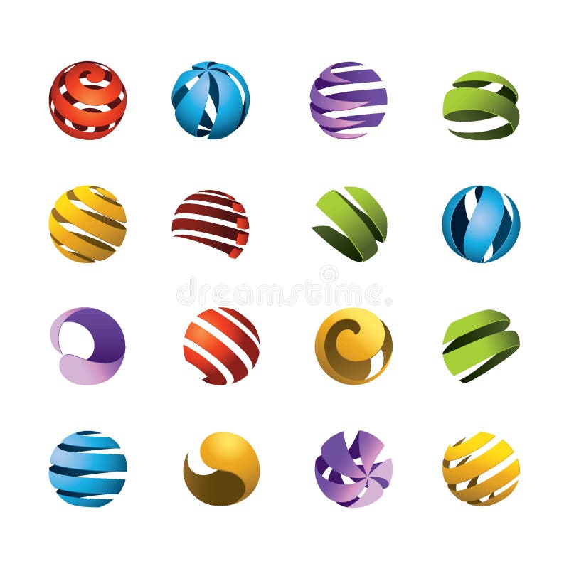 Set of Globe Design Icons. Vector Illustration Decorative Design Stock ...