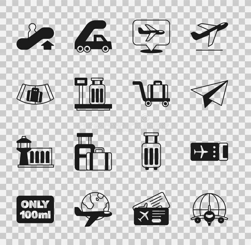 Set Globe with Flying Plane, Airline Ticket, Paper Airplane, Plane ... Set Globe with Flying Plane, Airline Ticket, Paper Airplane, Plane ...