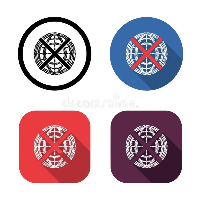 Vector Art of Illustrations of a Globe with a Prohibition Sign in ...