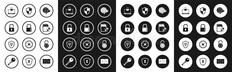 Set Globe Key, Safe Combination Lock, Open Padlock, Laptop and, SD Card ...