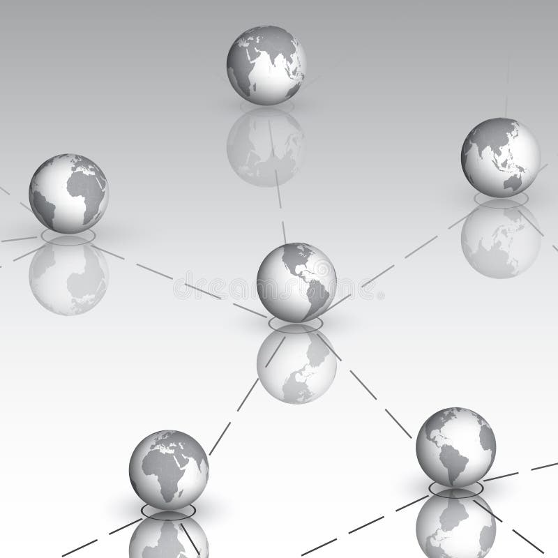 Set of Globe World Map with Shadow Vector Stock Vector - Illustration ...