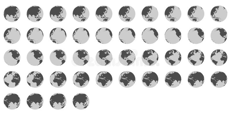 Set of Globes of Earth. World Map in Globe Shape Stock Vector ...