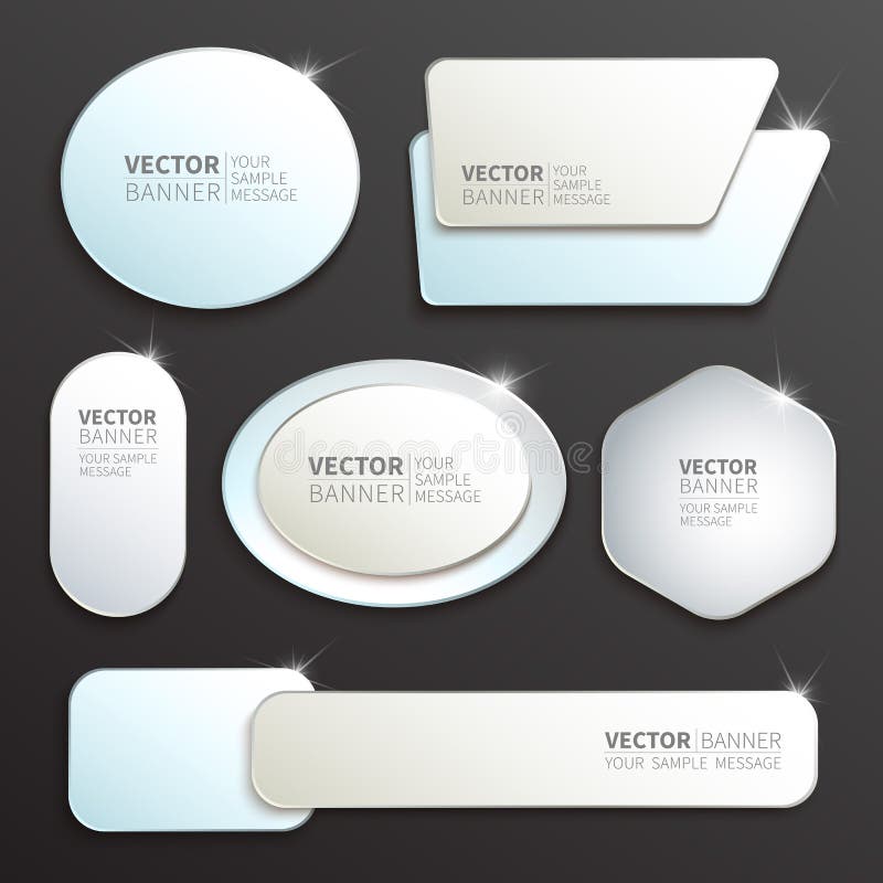 Set of glossy banners stock vector. Illustration of shield - 74265379