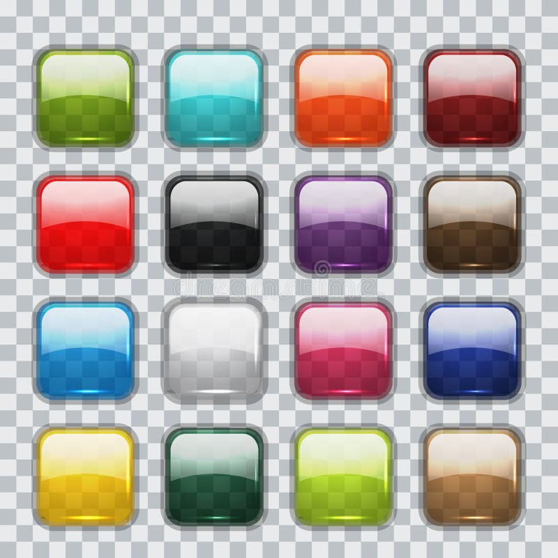 Set of Glossy Button Icons for Your Design Stock Vector - Illustration ...