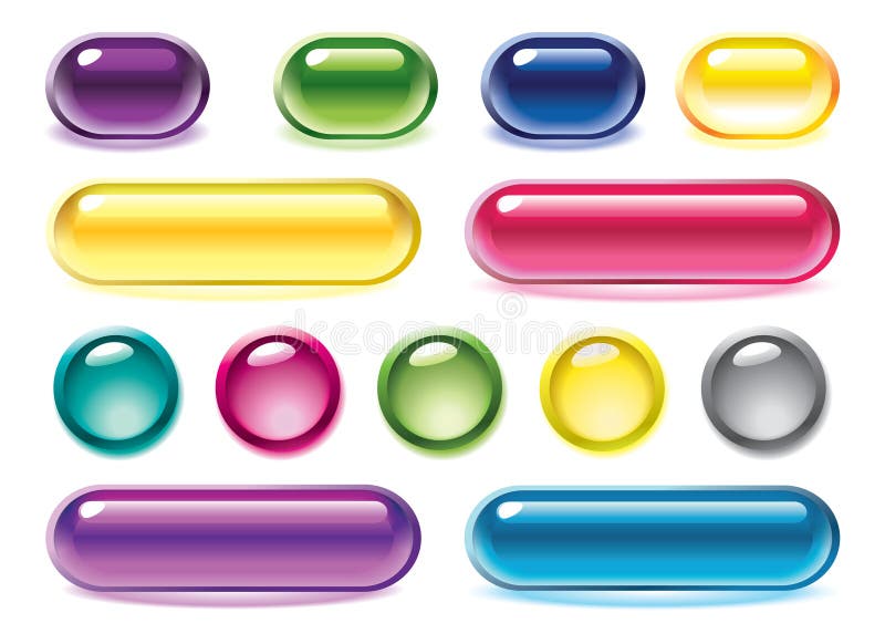 Glossy Web Buttons stock vector. Illustration of abstract - 8128539