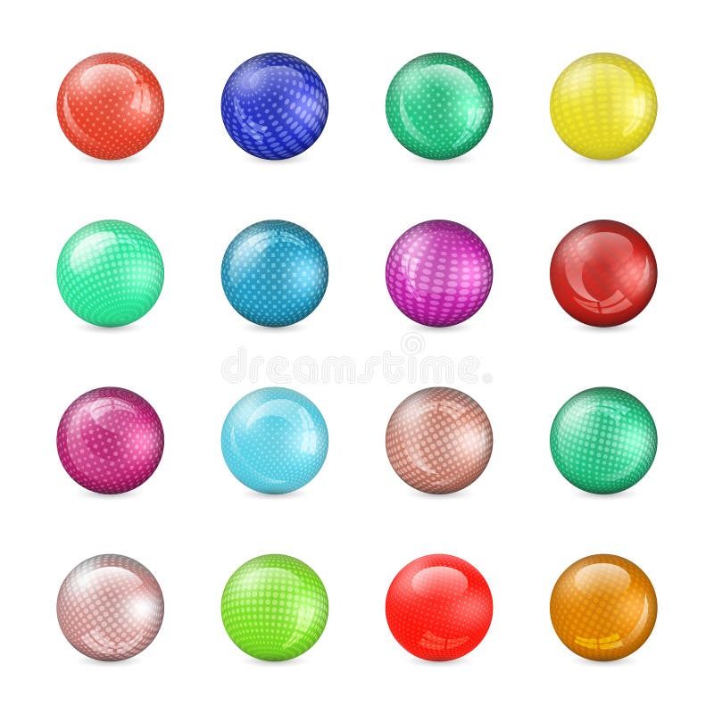 Set of Glossy Colored Balls, Vector Illustration Stock Vector ...