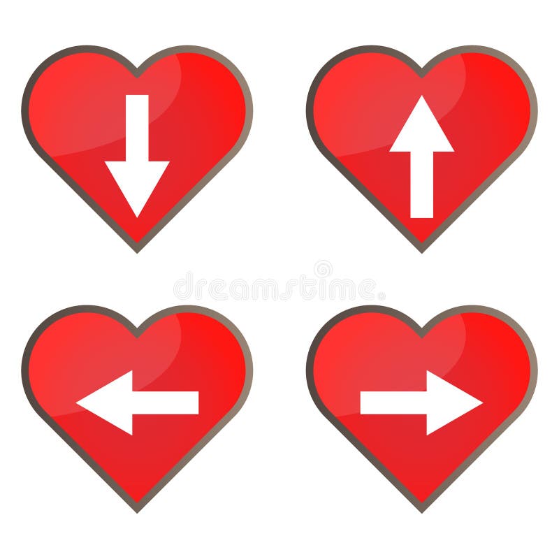 Set of Glossy Heart Button Icons for Your Design Stock Vector ...