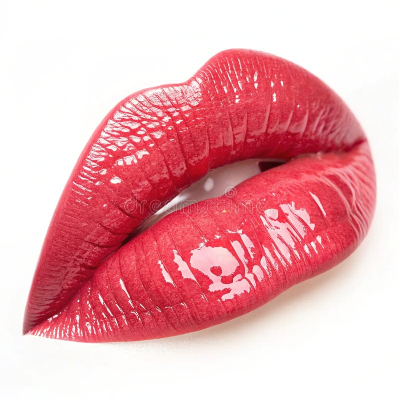 Set Glossy Lips Realisti Stock Illustrations – 1 Set Glossy Lips ...
