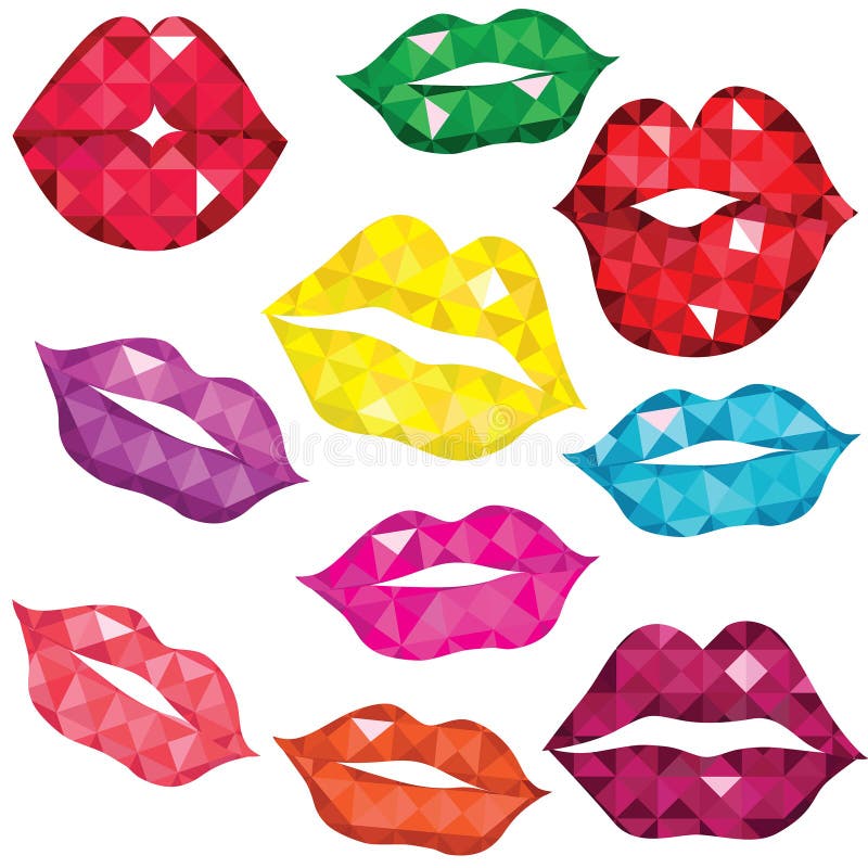 Set Of Glossy Lips In Tender Berry Kiss Stock Vector Illustration Of