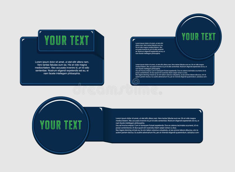 Set of Glossy Sleek Banner with Title and Body Text Template Stock ...