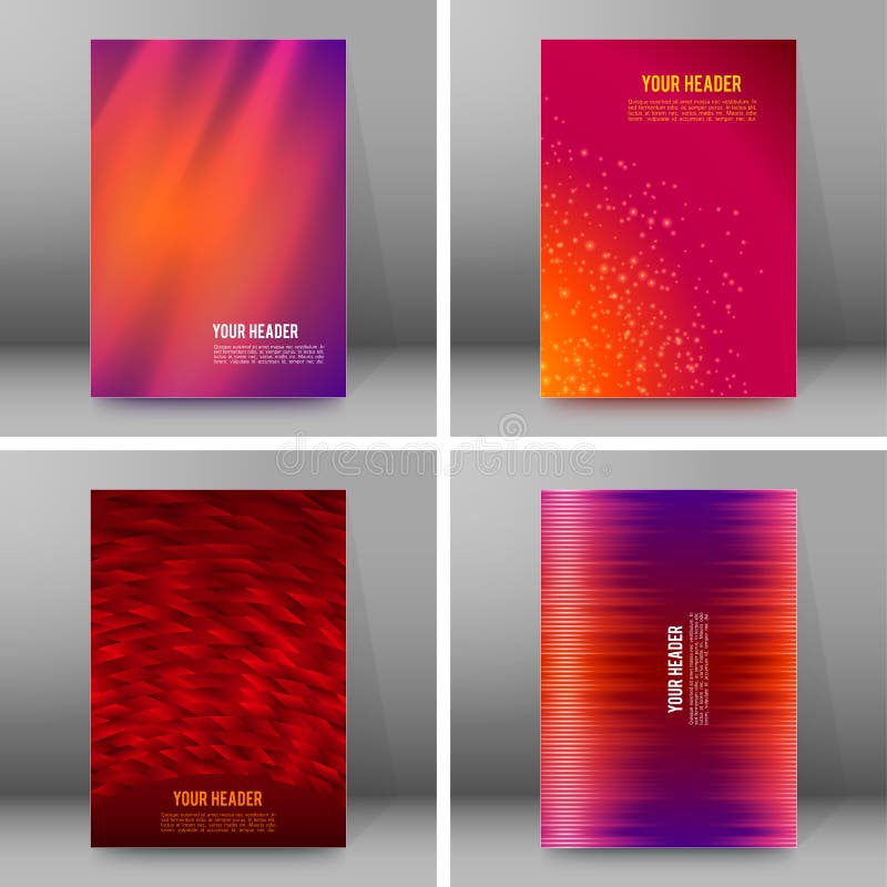 Set of Glow Theme Brochure Cover Page A4 Format04 Stock Vector ...