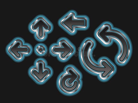 Blue Metallic Arrows stock vector. Illustration of eps10 - 30265323